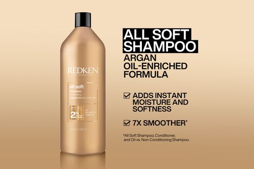 All Soft Shampoo With Argan Oil 1 Litre Redken